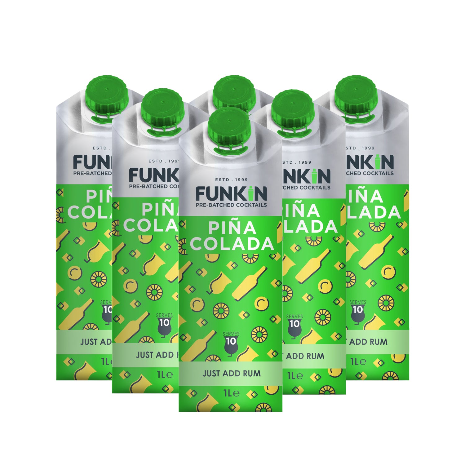CASE - Funkin Pina Colada Cocktail Mixer 1 Litre - 6 Pack – Love Tiki